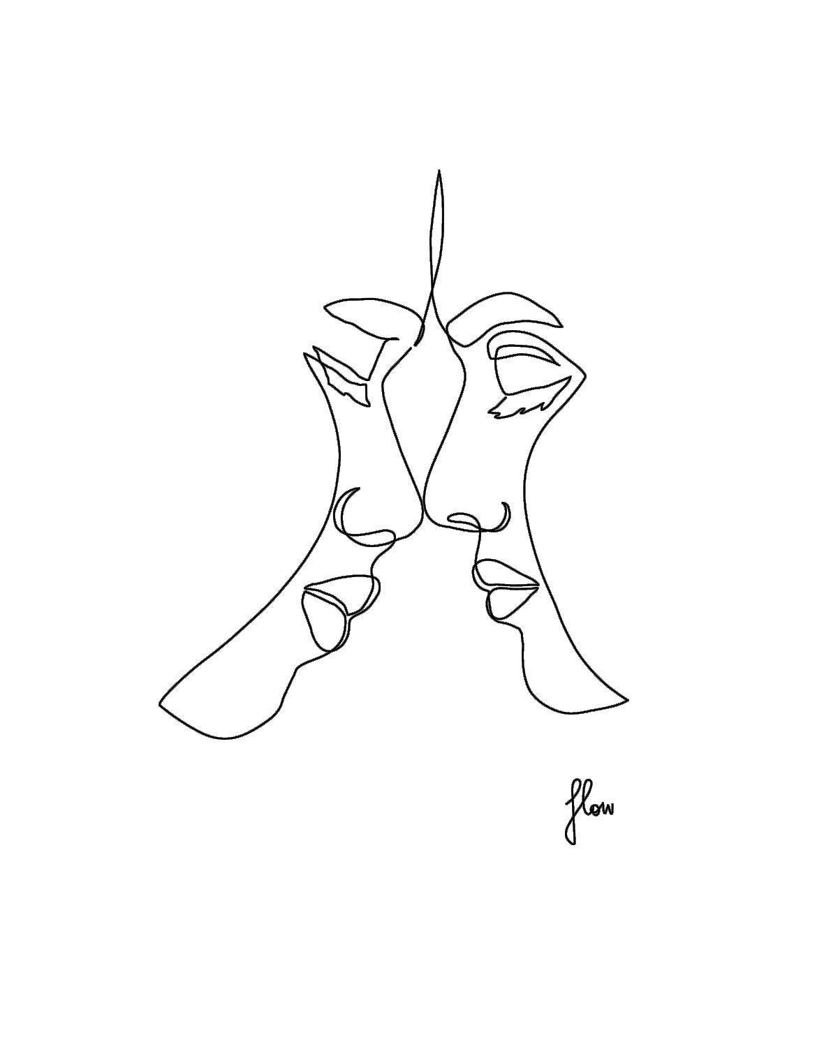 Intimate Connection: Faces Line Art Artwork